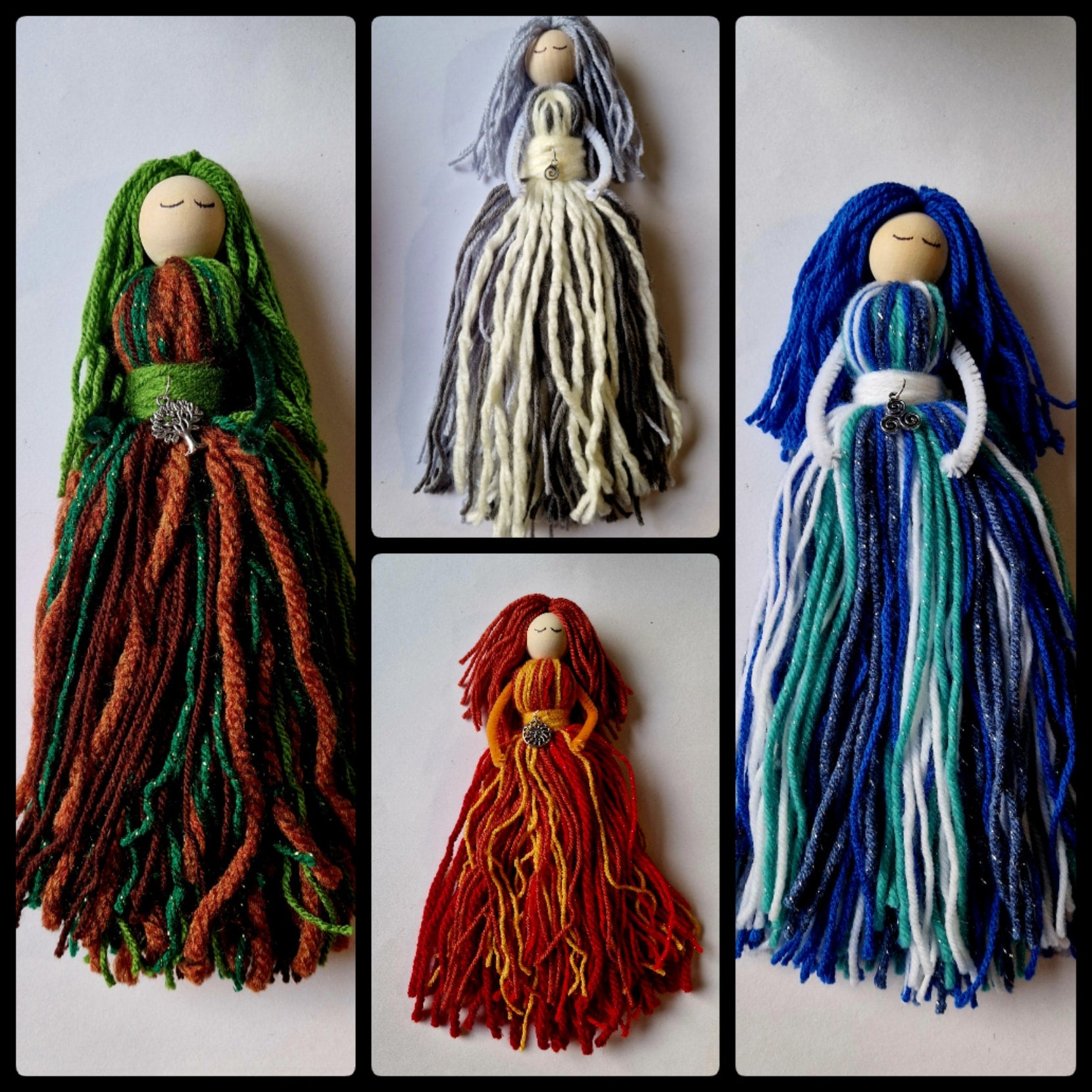 🌿🔥🌬💧 The Four Element Goddesses – Wool Sculptures of Earth, Air, Fire ...